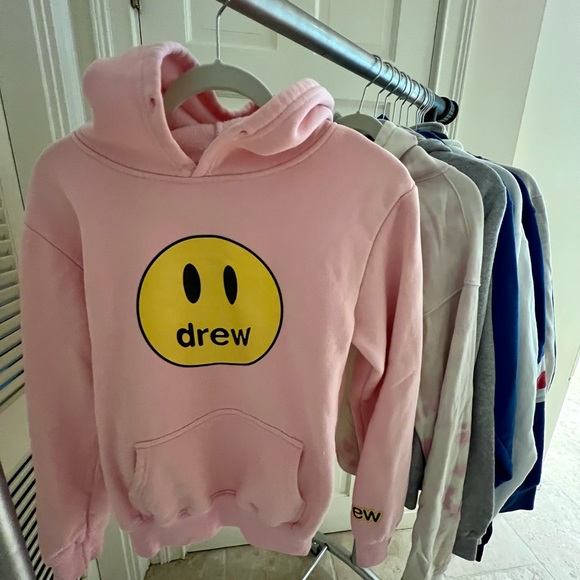 Source Unknown | Tops | Smiley Face Drew Pink Hoody Small | Poshmark